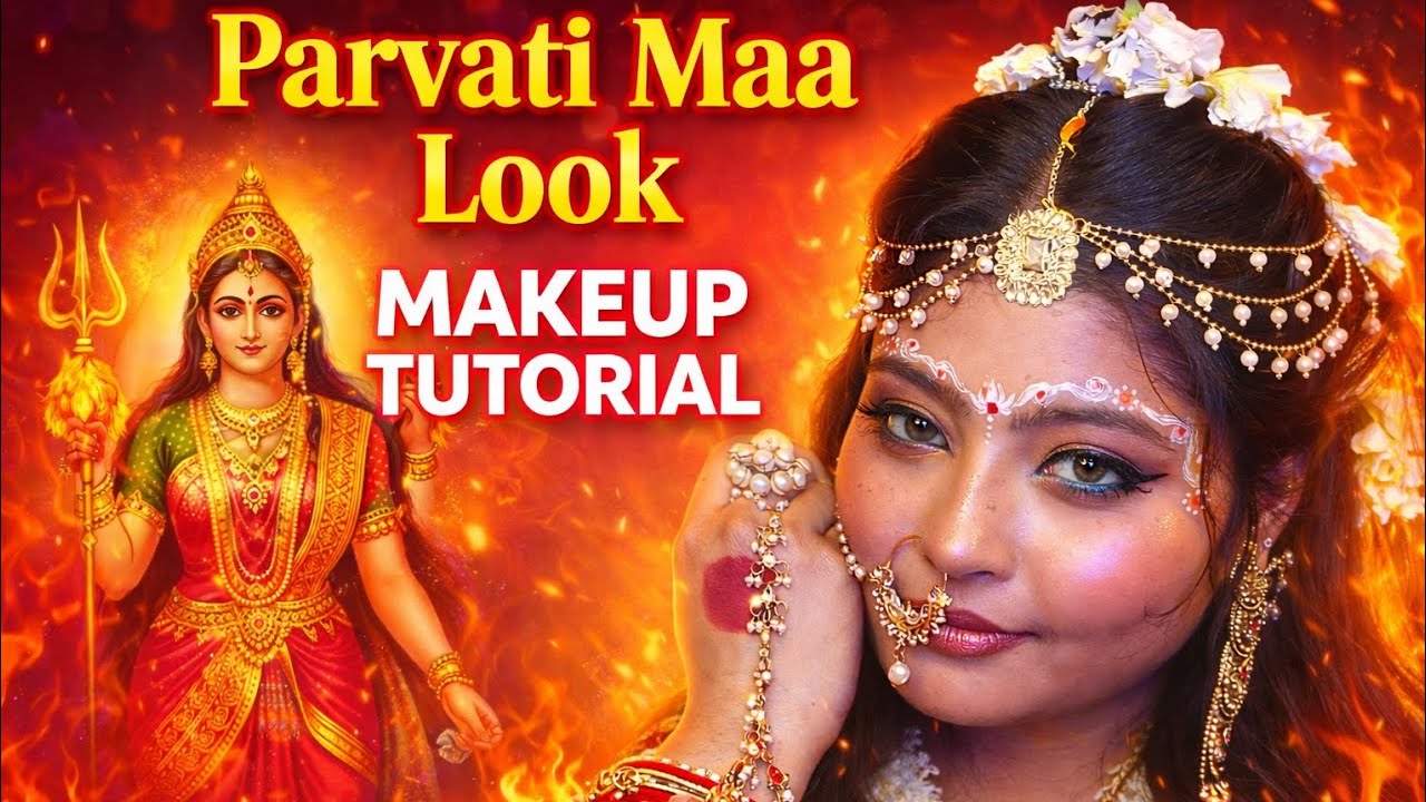 Maa parvati look makeup tutorial 💗#shivratri #parvati #like #makeup # ...