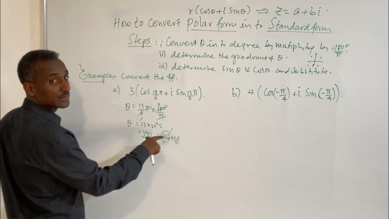 how to convert polar form into standard form||set of complex numbers17 ...