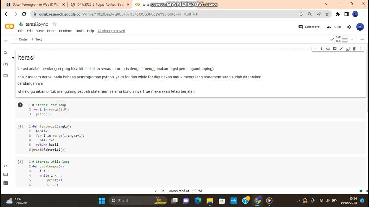 Iterasi pada python - YouTube