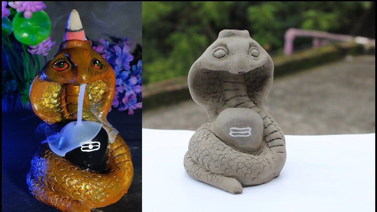 DIY Clay smoke fountain Shivling Part 2 (Coloring) - YouTube