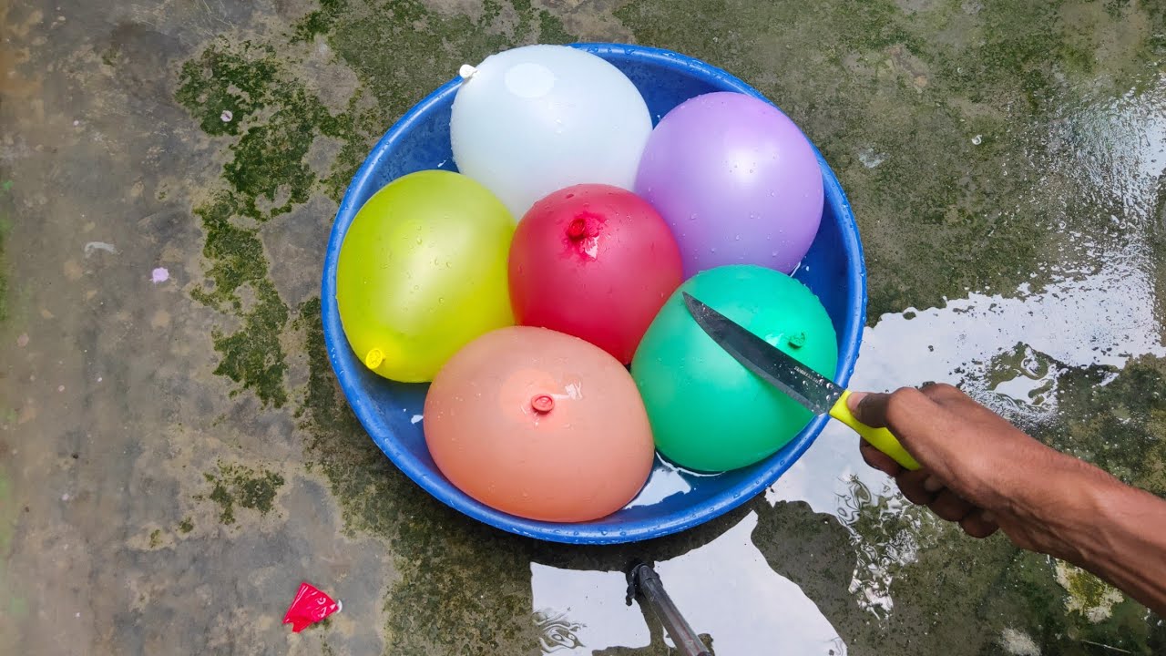 5 Balloons with Water, Coco Cola, Fanta | How to make Rainbow ...