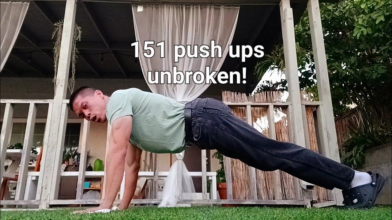 Just 151 full range of motion push ups unbroken! - YouTube