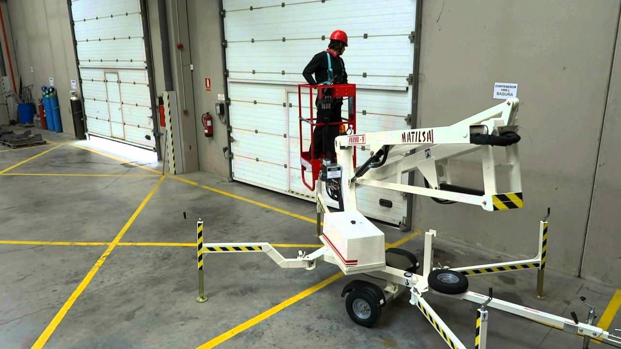 Trailer mounted aerial work platform, Matilsa Parma9 - YouTube