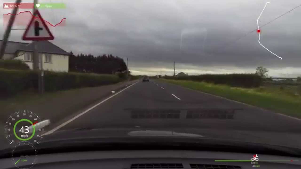 Garmin Virb (basic) with overlays imported from Android phone - YouTube