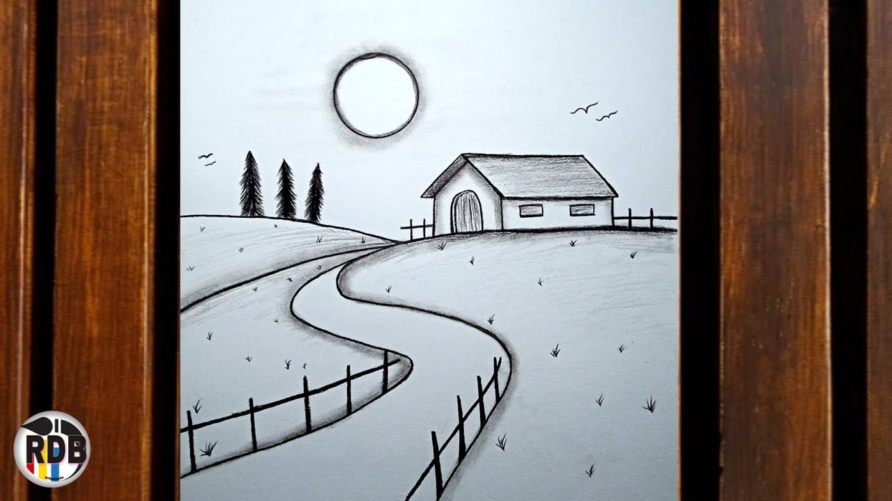 Pencil Drawing for Beginners - How to Draw a Landscape with Pencil ...