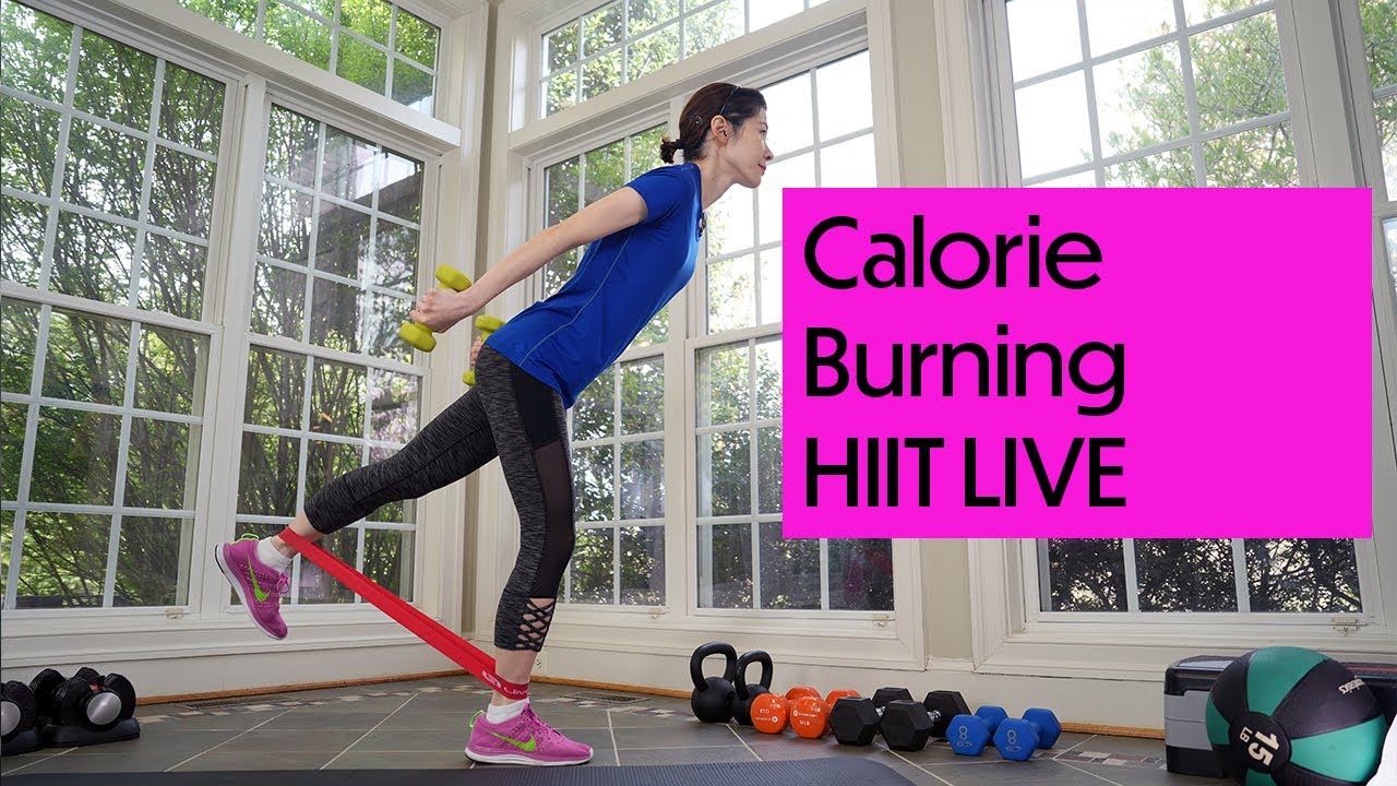 IntervalUp LIVE Workout! 60 Minute HIIT Workout at Home | Mini Band ...