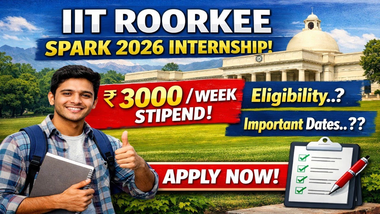 IIT Roorkee SPARK 2026 Internship 💥 ₹3000/Week | Don’t Miss These Dates ...