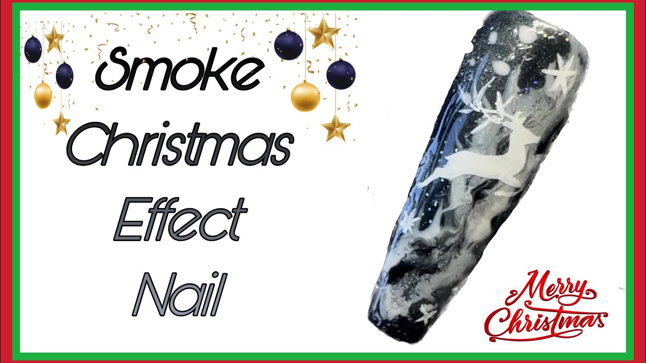Smoke Effect Christmas Nail Design - Smokey Nail Art - YouTube