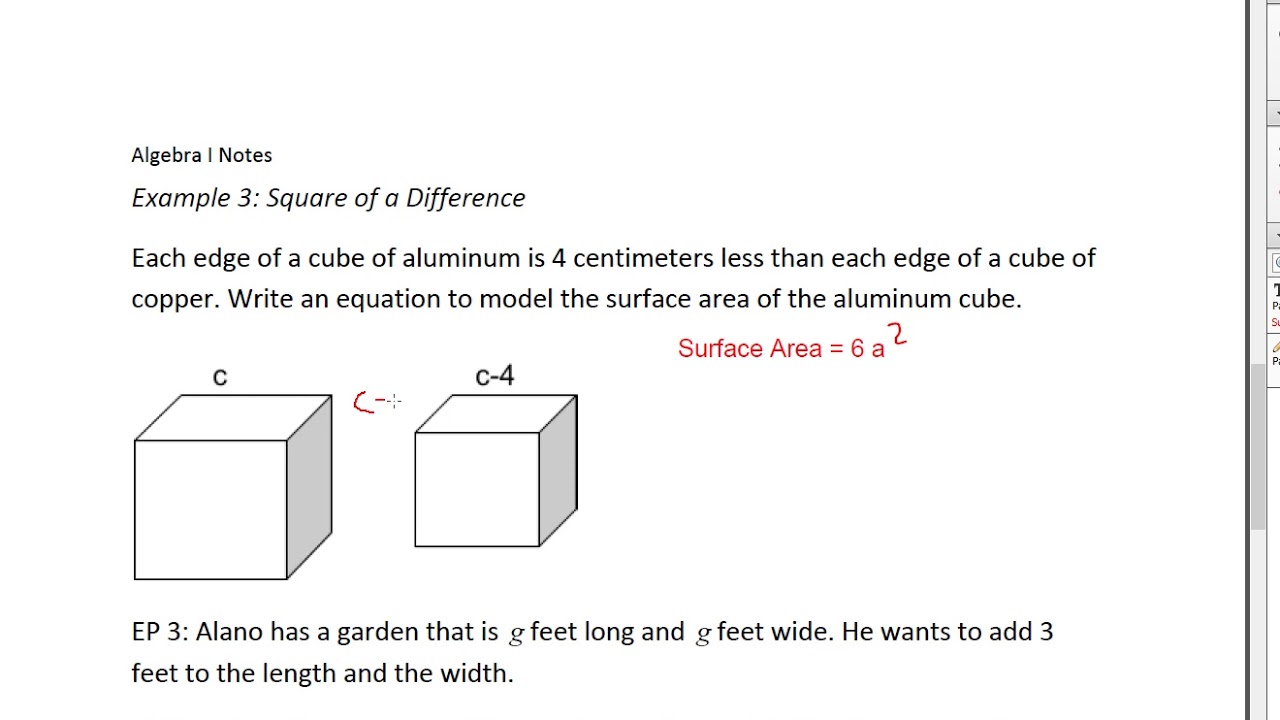 8 4 Special Products Difference of Squares Part 1 - YouTube