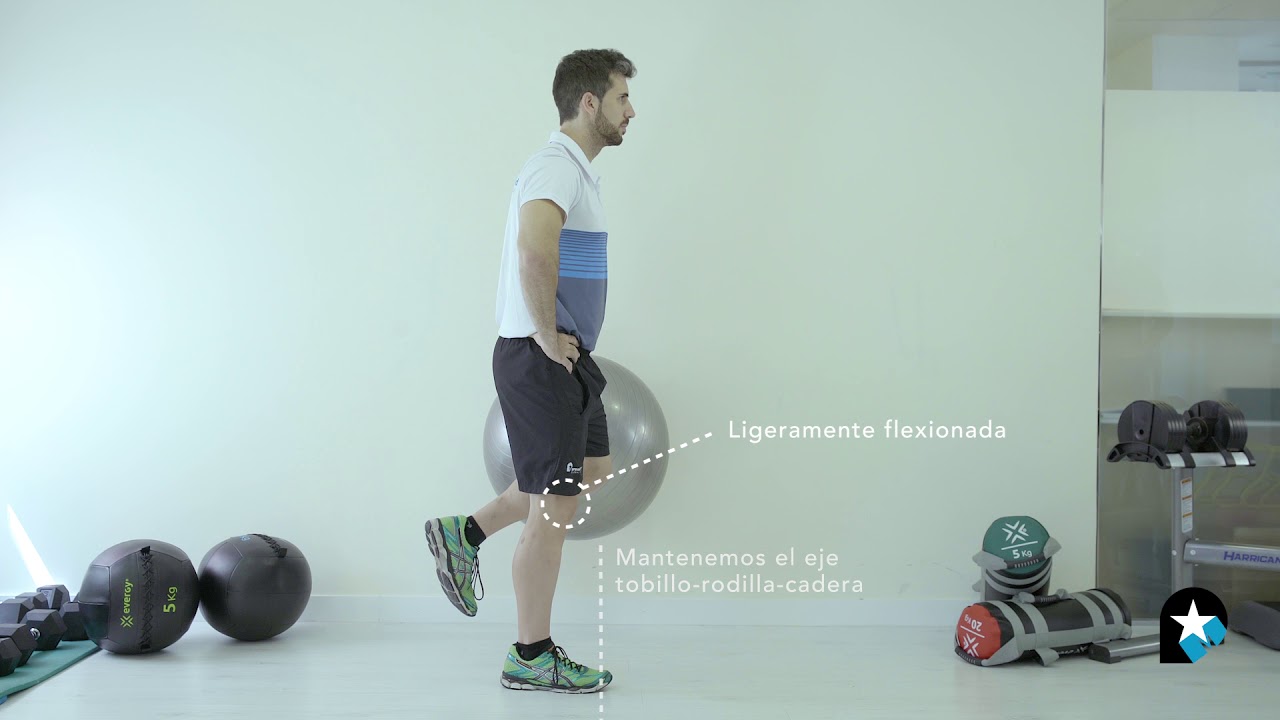 33 - Ejercicio para rodilla: Isométrico de glúteo medio con apoyo en ...