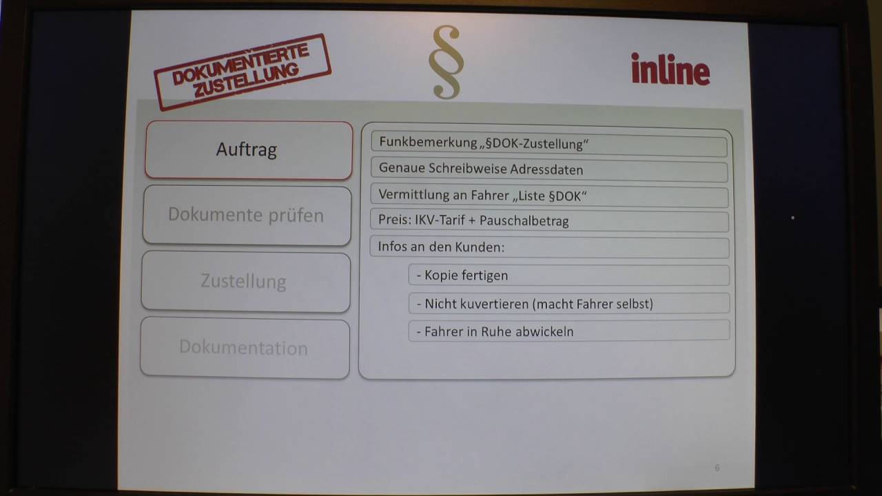inline Kuriere Hamburg – Schulung „Dokumentierte Zustellung“ - YouTube