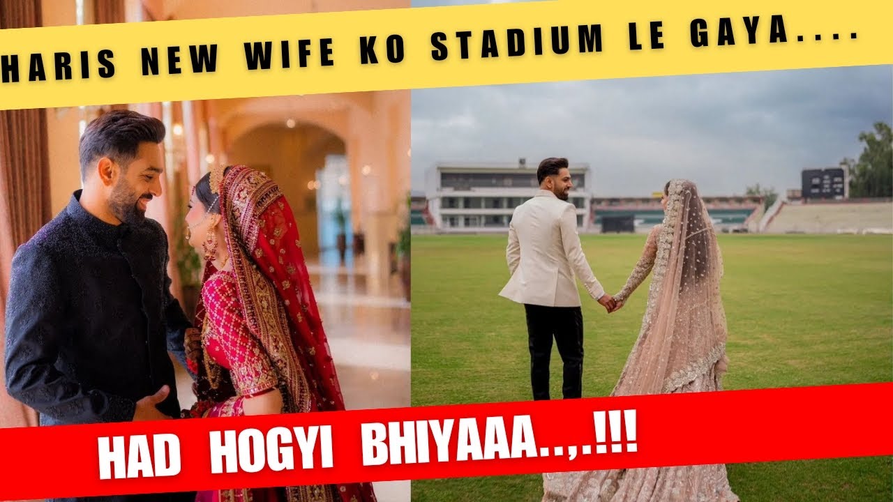Harris Rauf Post Wedding Photoshoot @ Stadium with Wife Muzna Masood ...
