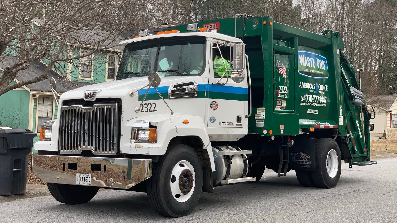 Waste Pro Western Star Heil PT1000 Rear Loader - YouTube