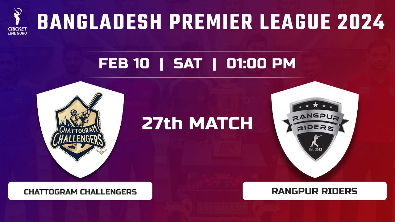 Chattogram Challengers vs Rangpur Riders 27th Match PREDICTION, CGC vs ...