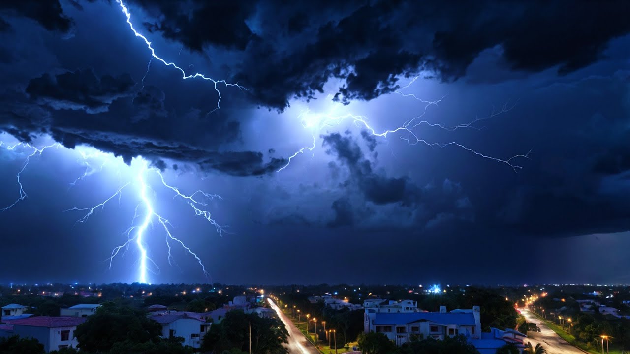Heavy thunderstorm rain on metal roof and powerful thunder - fail ...