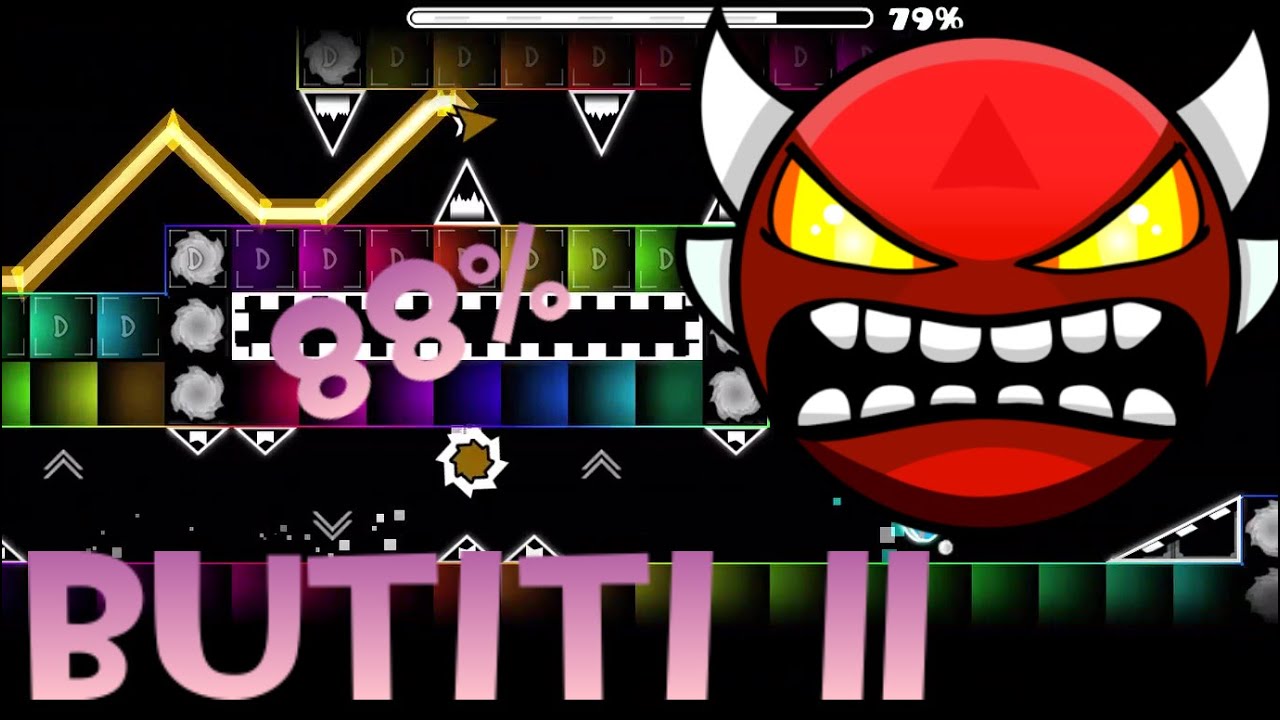 Progress #2 88% | Butiti II (Insane Demon) By: JonathanGD | Geometry ...