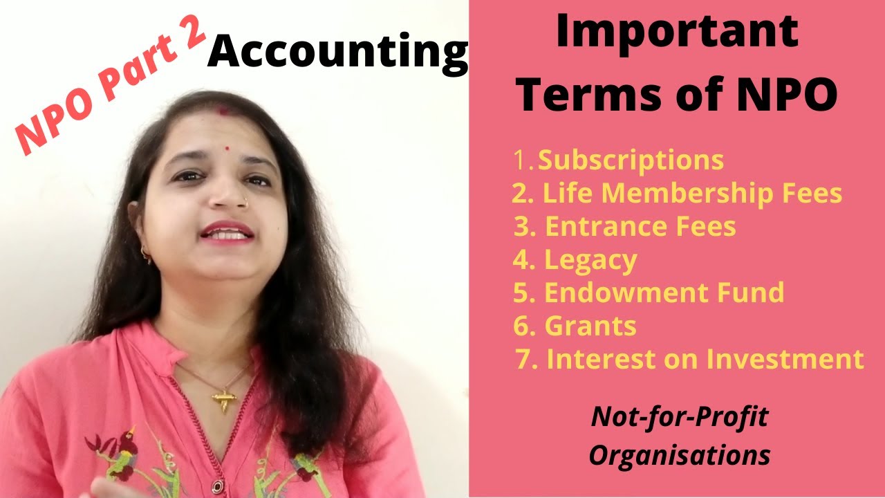 Not for profit organizations | Important accounting terms for NPO ...