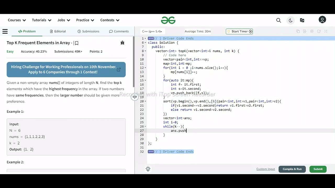 GFG POTD 05/11/2023 #geeksforgeeks #potd - YouTube