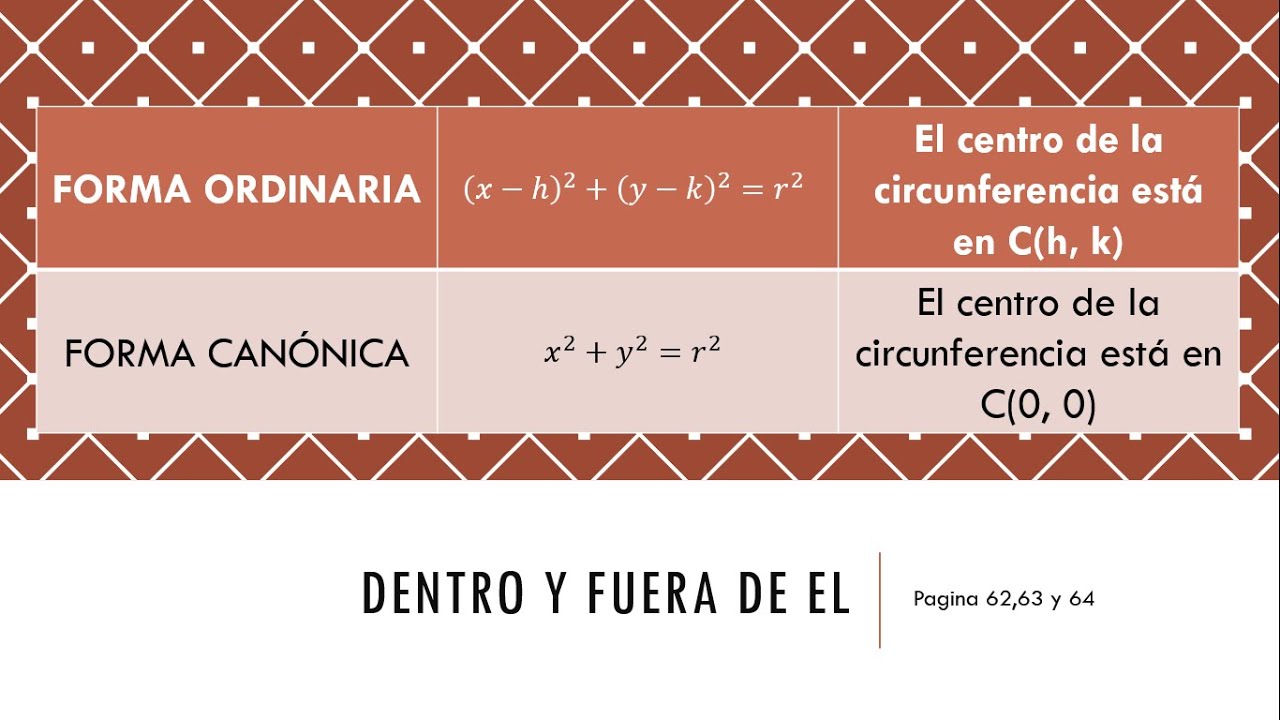 Forma ordinaria y forma canónica de la circunferencia grupo 301-302 ...