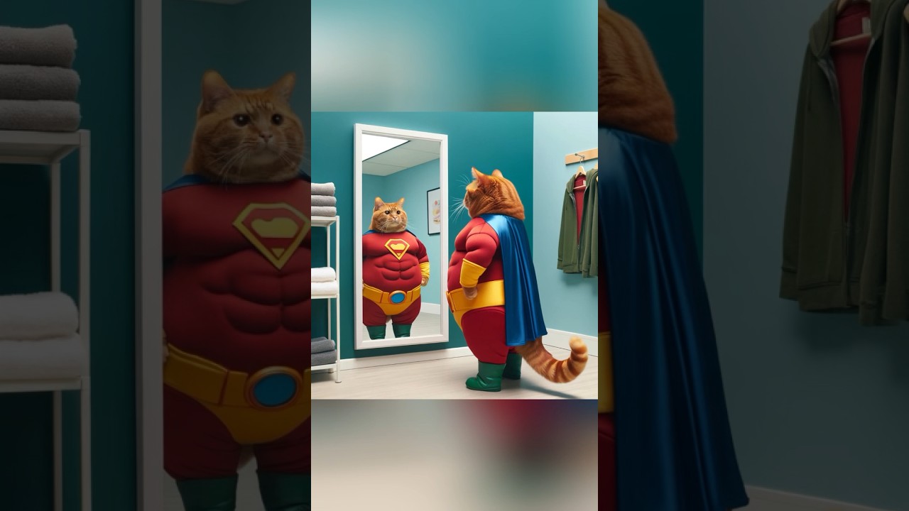 Meow Meow wants to fly like Superman, but... - YouTube