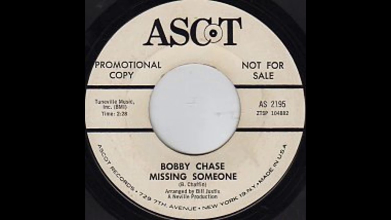 Bobby Chase - Missing Someone - Ascot - 1965 - YouTube