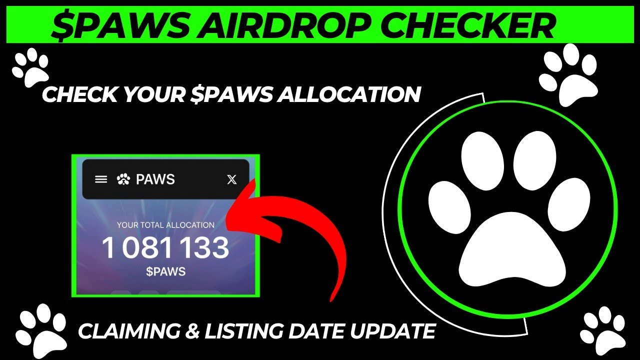 $PAWS AirDrop checker live : AirDrop Claim and listing update ? - YouTube