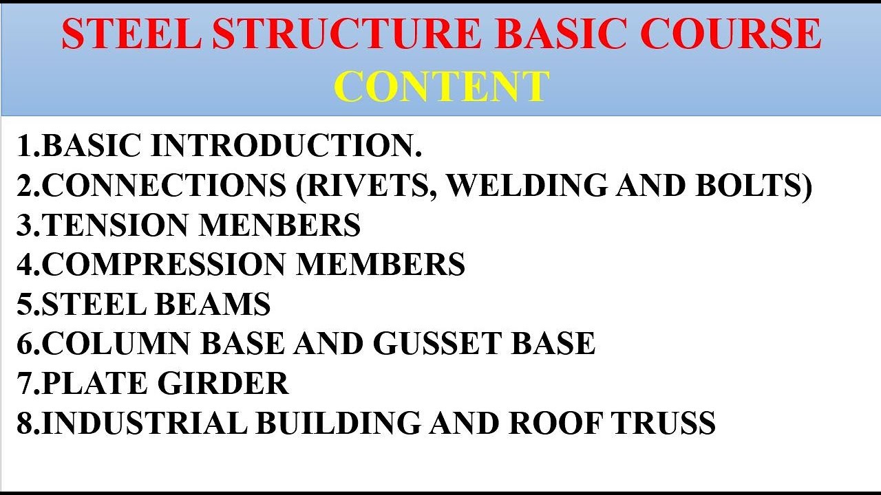 STEEL STR LECTURE 1 BASIC INTRODUCTION TO MATERIALS - YouTube