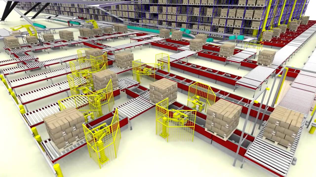 Automated Warehouse - Full Simulation - YouTube