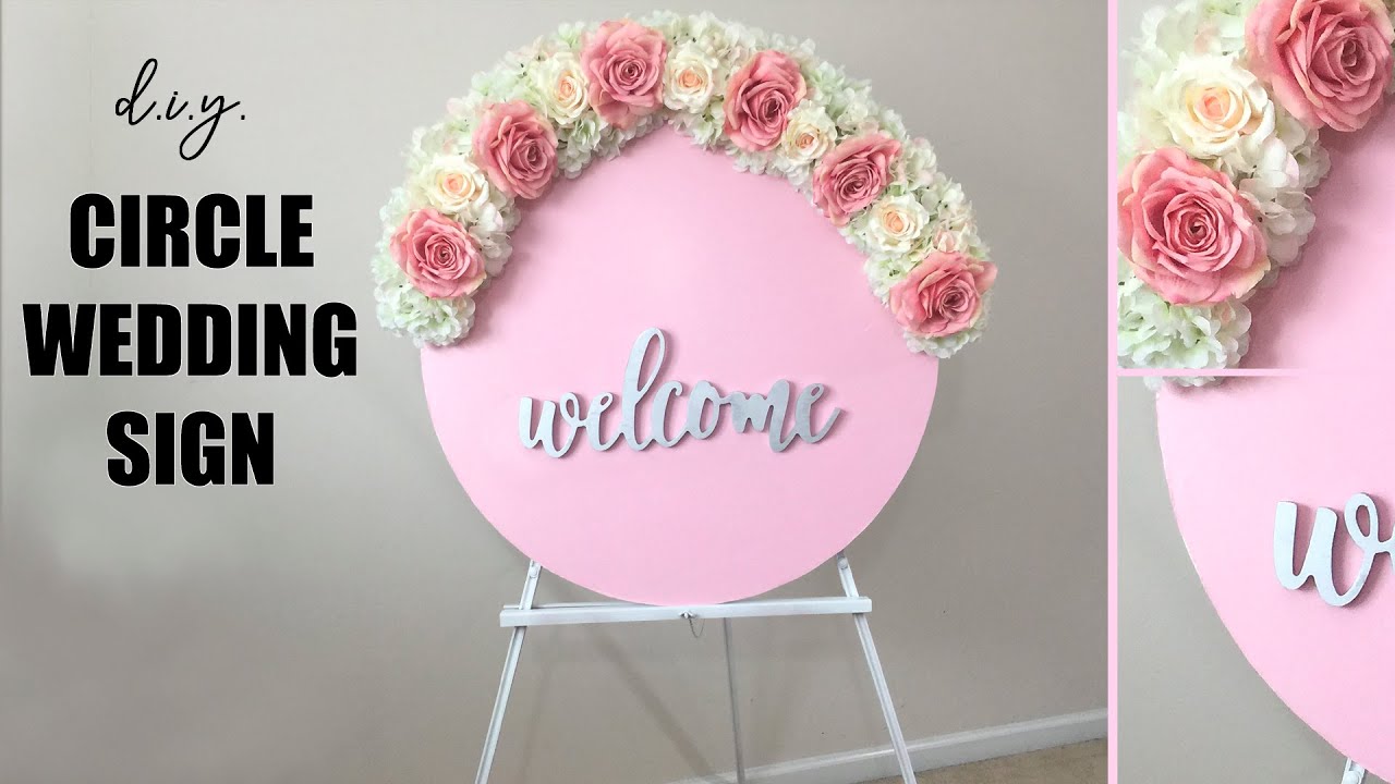 diy Circular Round Floral Wedding Sign - YouTube