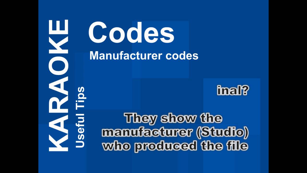 Karaoke Tips 5 Manu Codes - YouTube