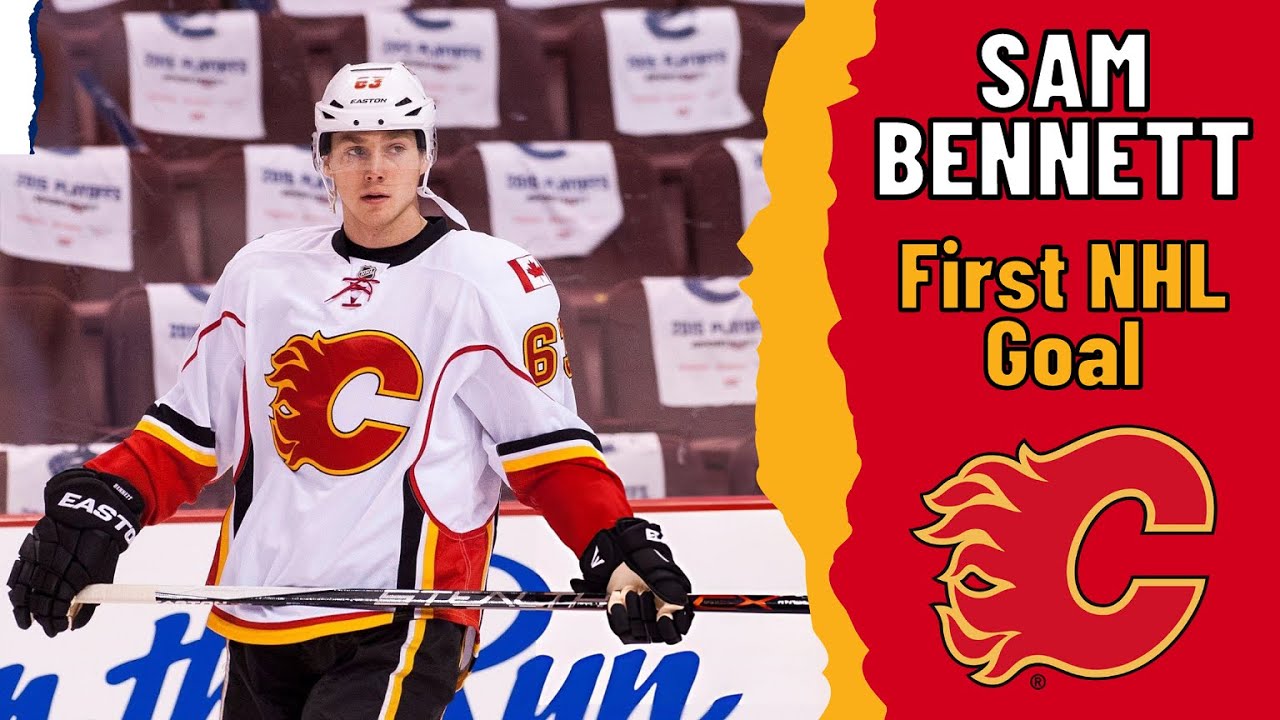 Sam Bennett #63 (Calgary Flames) first NHL goal Apr 19, 2015 (Classic ...
