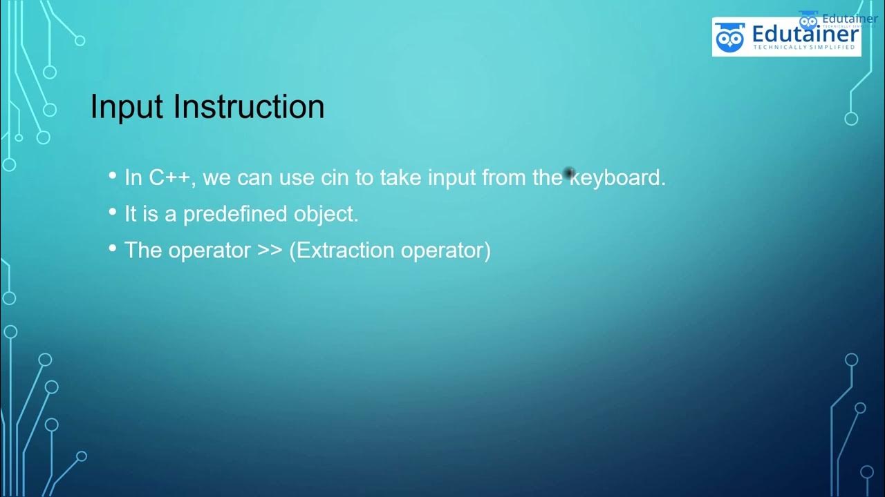 Lesson 12 Basic Input Output Youtube