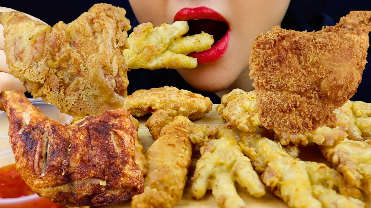 ASMR FRIED CHICKEN COMPILATION | MUKBANG | KLE ASMR - YouTube