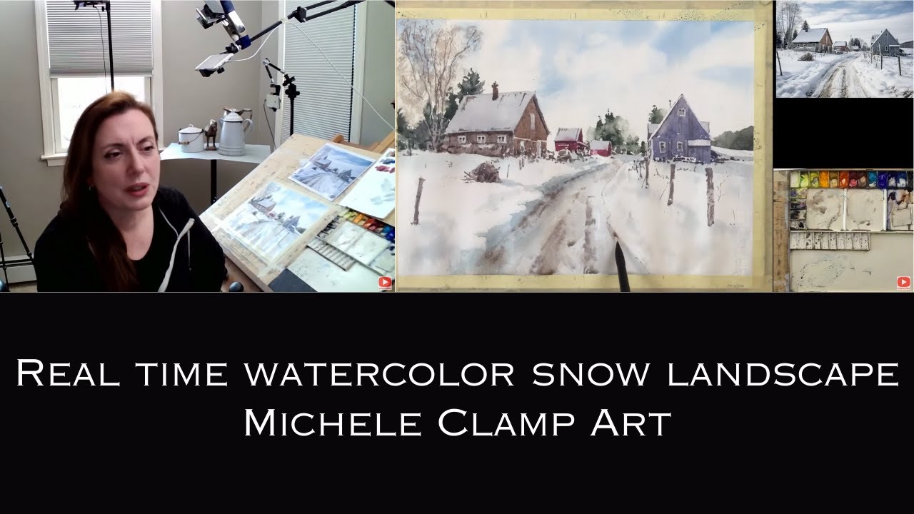 Michele Clamp Watercolor Livestream - Snowy Landscape - YouTube