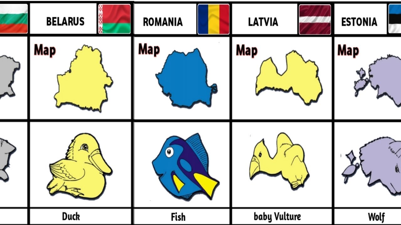 Countries Map Look Like Thing's From Different Countries - YouTube
