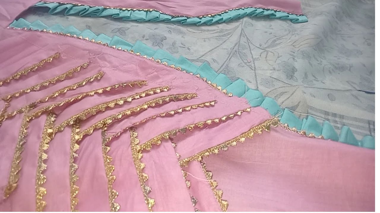 latest designer neck design/trendy neck design with lace & fabric patti ...