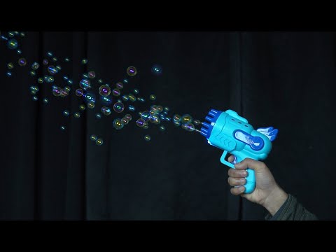 Gatling Bubble Machine Unboxing & Test In Slow Motion | Bubble Gun Toy #toymaxx #toysforkids