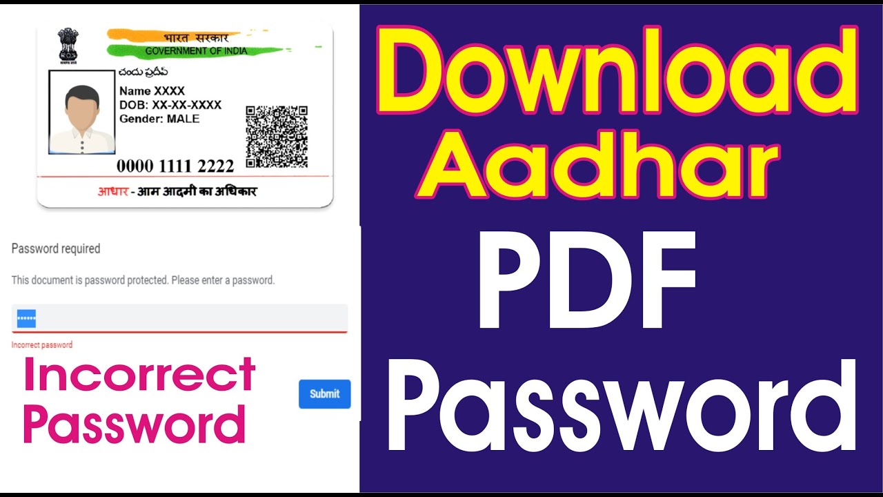 Aadhar card download password incorrect l aadhar pdf password l aadhar ...