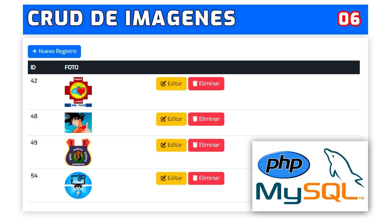 Eliminar Como Hacer Un Crud De Imagenes En Php Y Mysql Parte 06