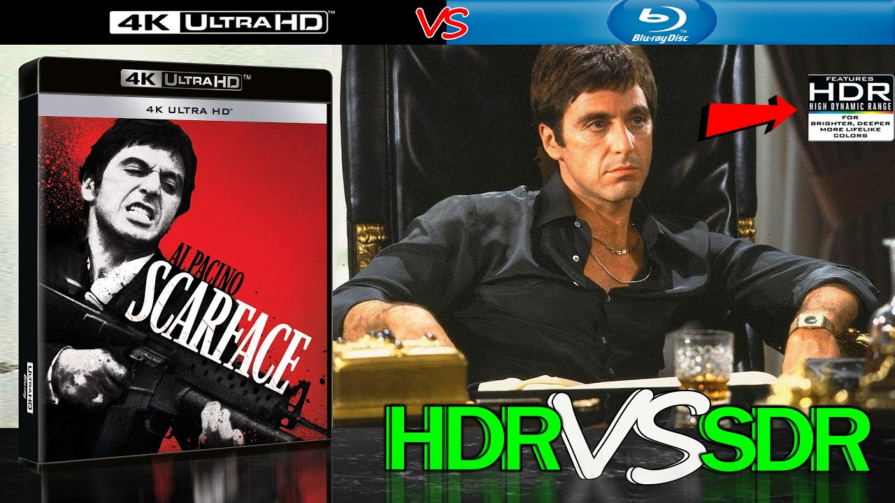 Scarface 1983 HDR ANALYSIS 4K Blu Ray vs 1080p BD SDR 100nits #TRUE ...
