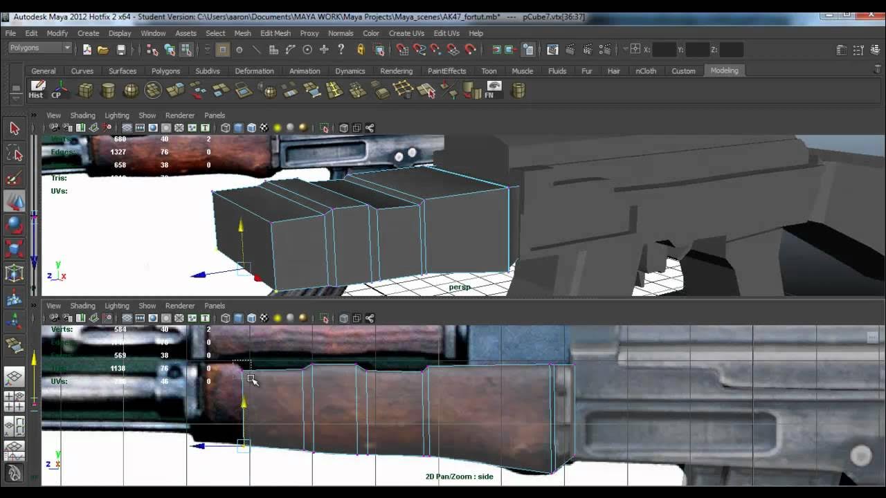 Autodesk Maya: AK47 Modeling Tutorial [Part 5] - YouTube