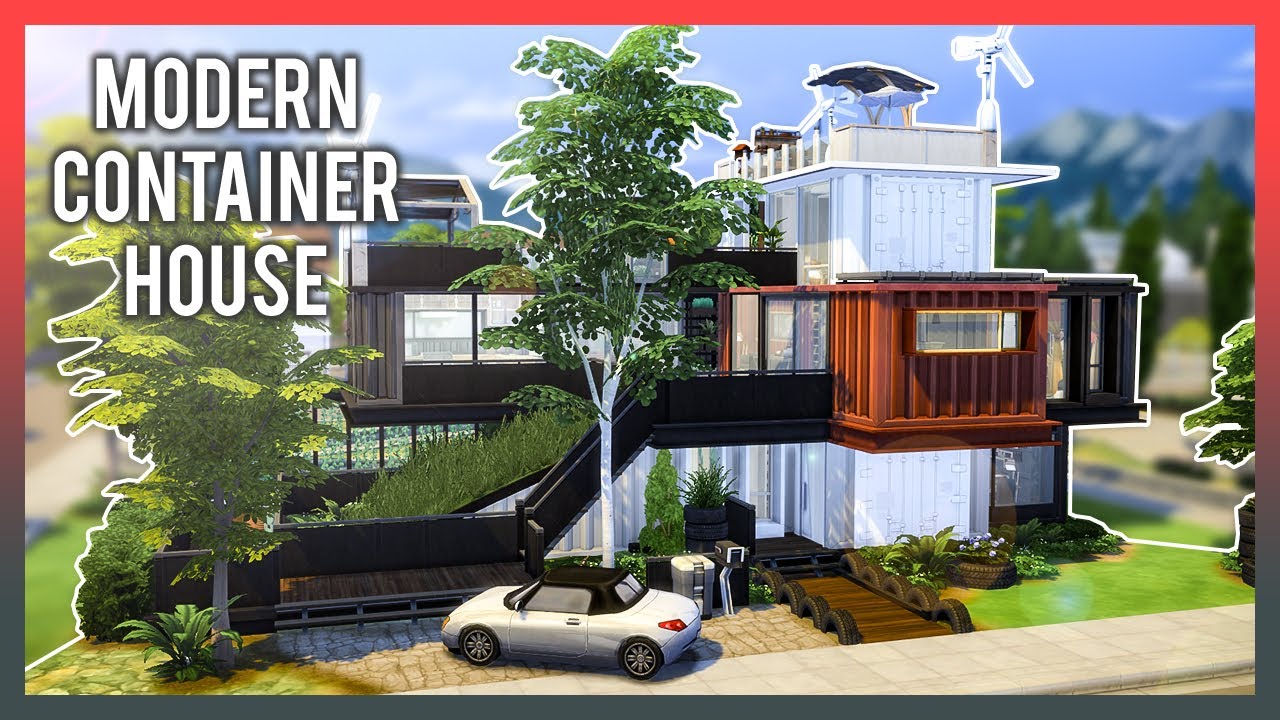 MODERN CONTAINER HOUSE | Sims 4 Modern House Build Stop Motion | No CC ...