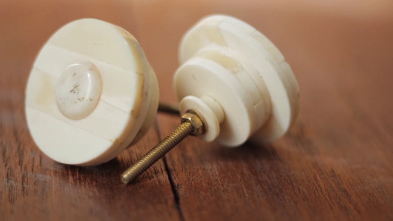 MNBK 003 - Cream Colored Unique Ceramic Cabinet Bone Knob - YouTube