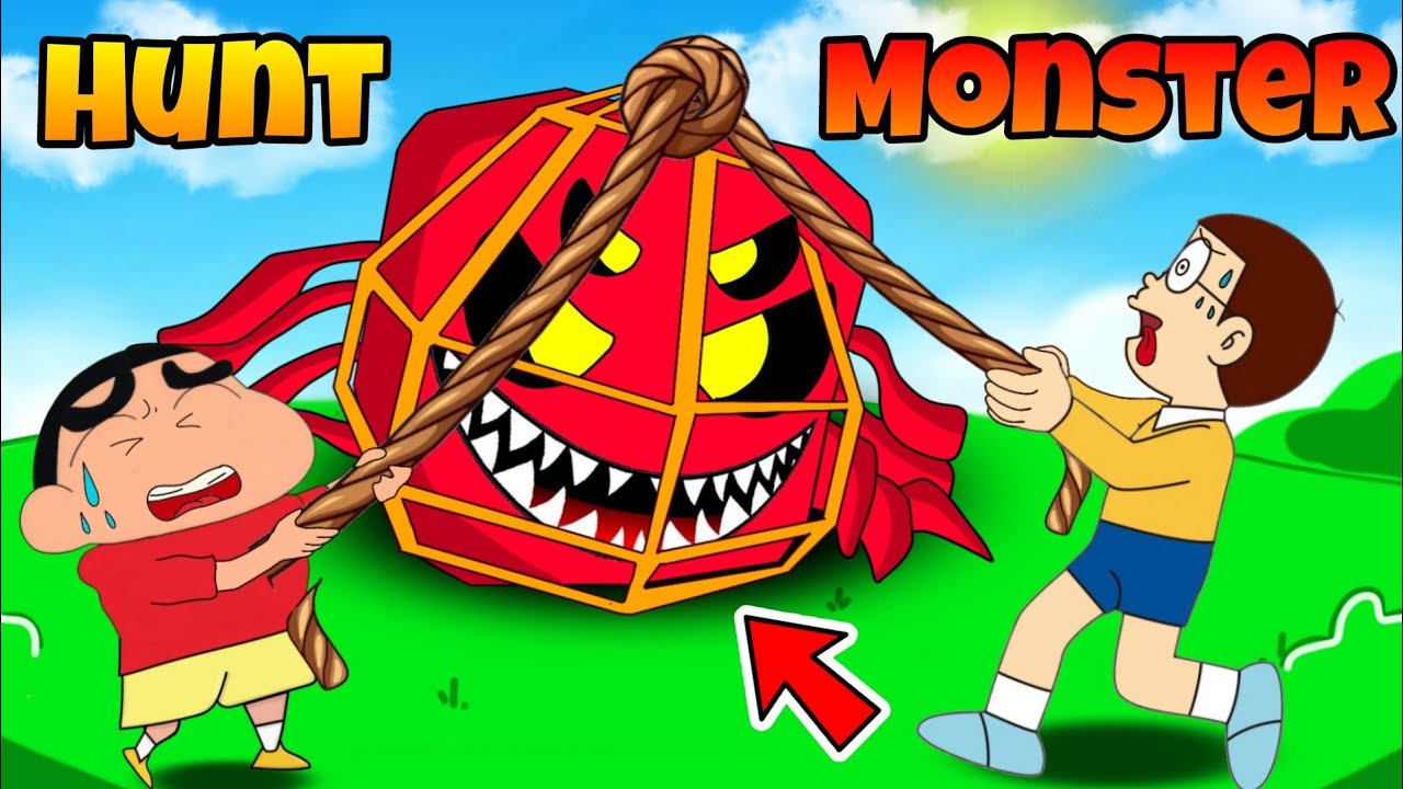 Shinchan And Nobita Hunt Scary Monster 😱😱 | Shinchan And Nobita Game ...