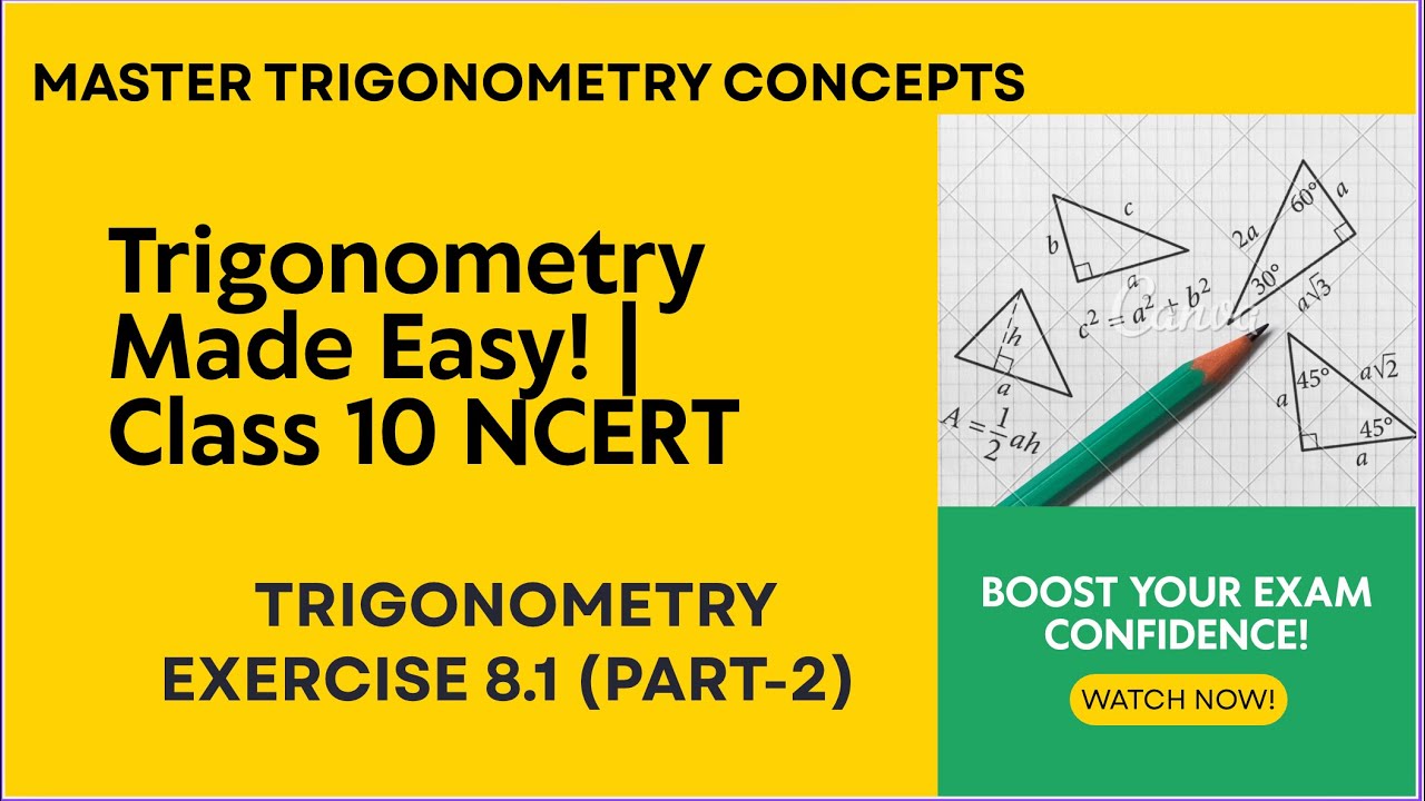“Trigonometry Made Super Easy 🚀 | Class 10 Ex 8.1 NCERT All Questions ...