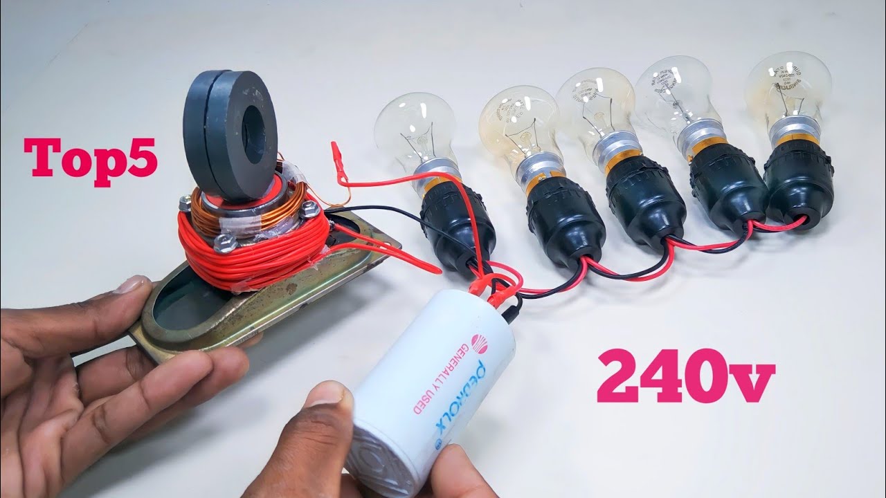 Free Energy Ac 240v Electric Generator Top5 Copper Coil Light Bulb 50KV ...