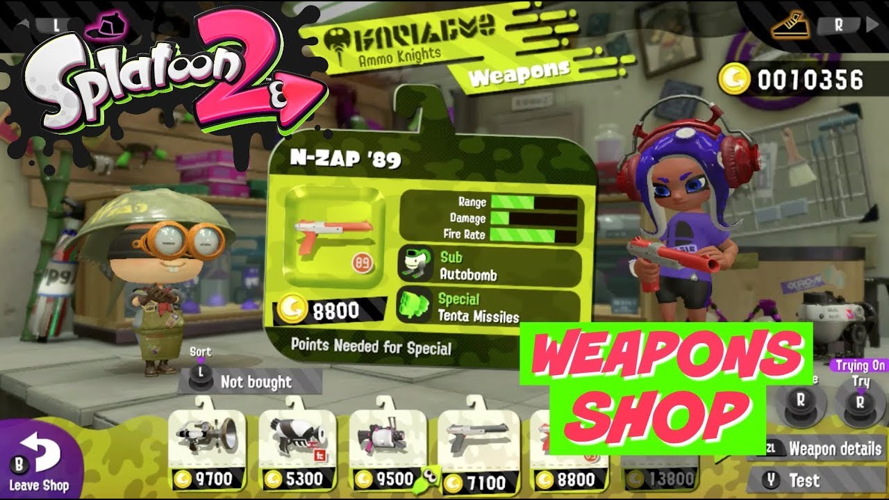 Splatoon 2 WEAPONS SHOP - YouTube