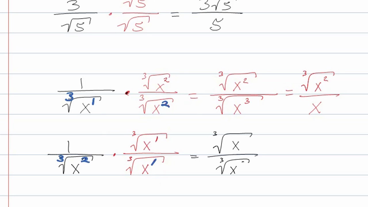 Rationalizing the Denominator of a Radical Expression (Updated) - YouTube