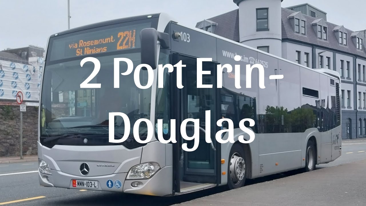 Full route 2 Port Erin to Douglas bus vannin Isle of man - YouTube