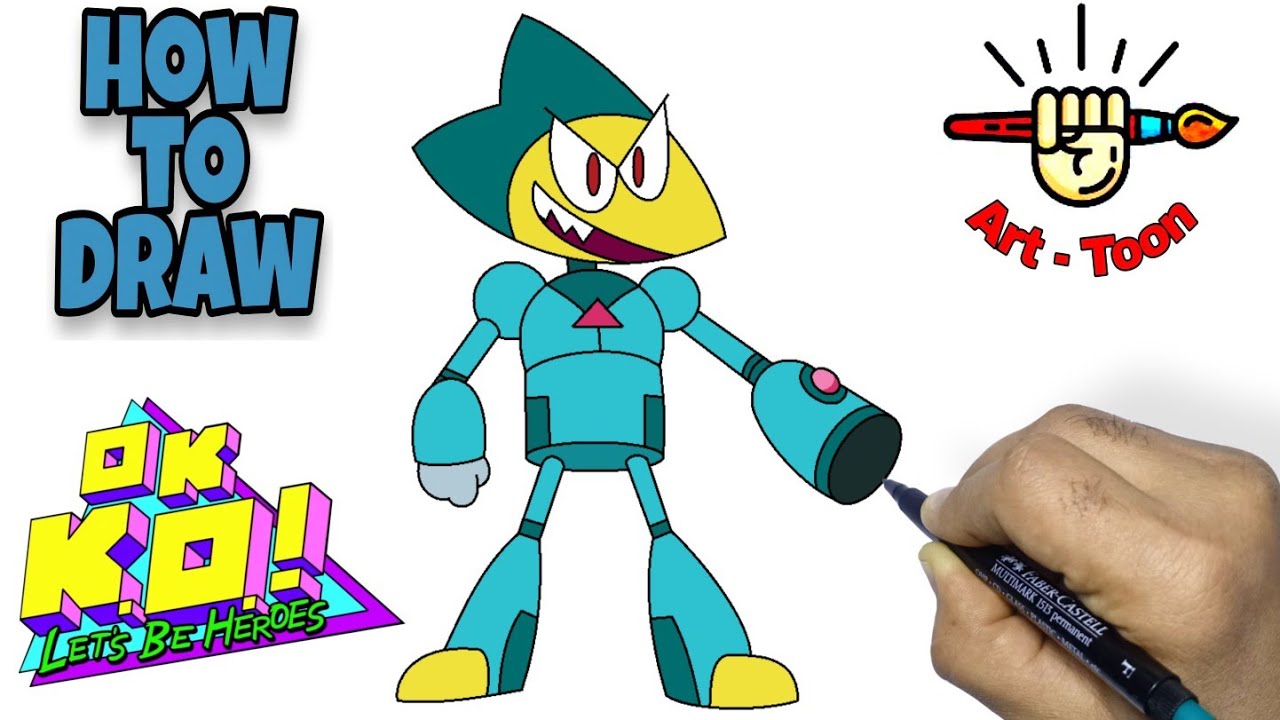 how to draw Robbie from ok ko let's be heroes step by step easy - YouTube